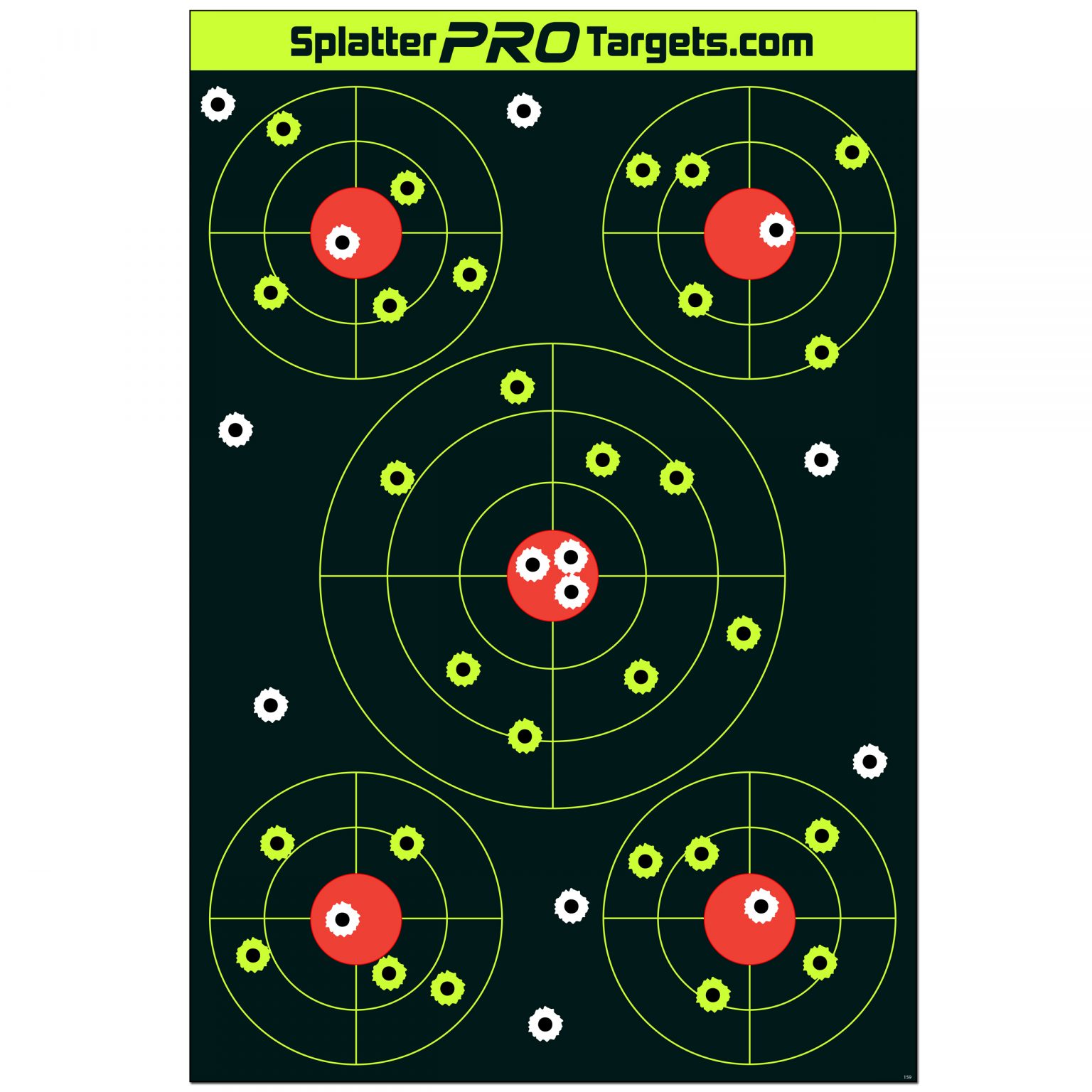 12 x 18 Multi Bullseye Target - Fluorescent Targets - Splatter PRO Targets