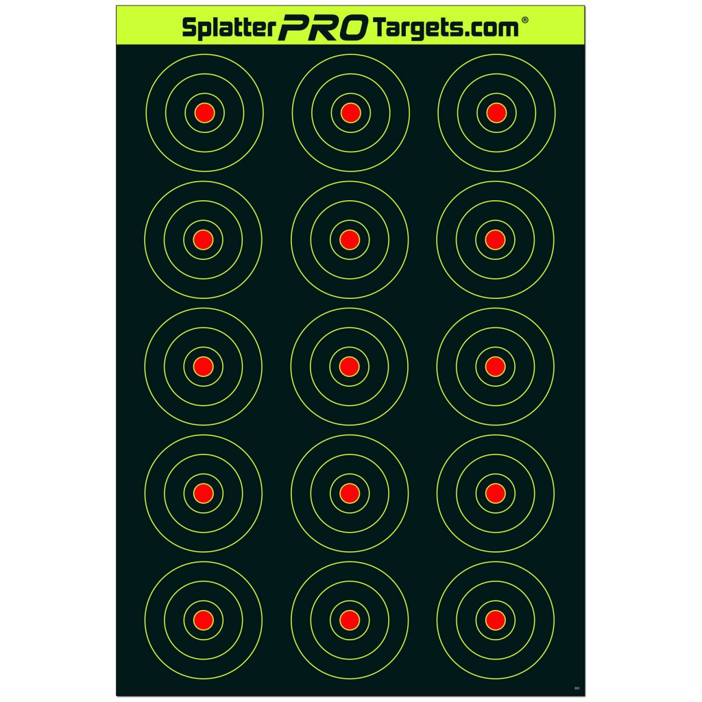 12 x 18 9 Up Bullseye Target - Fluorescent Targets - Splatter PRO Targets