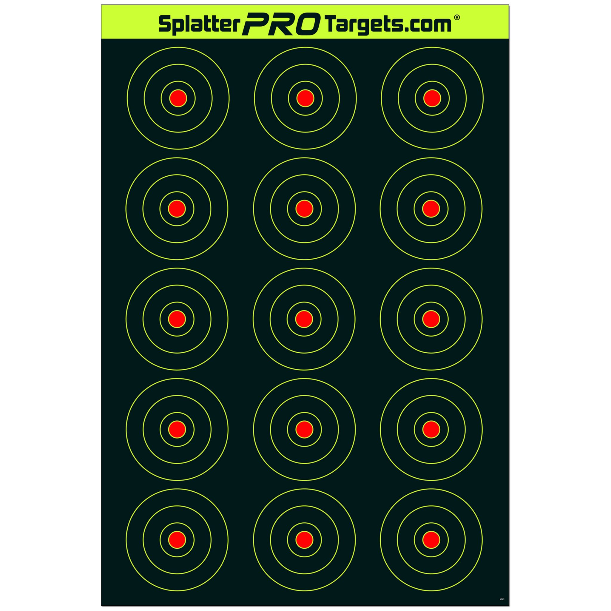 Bulk 12×18 – 15 Up Bullseye Targets - Bulk Targets - Splatter PRO Targets