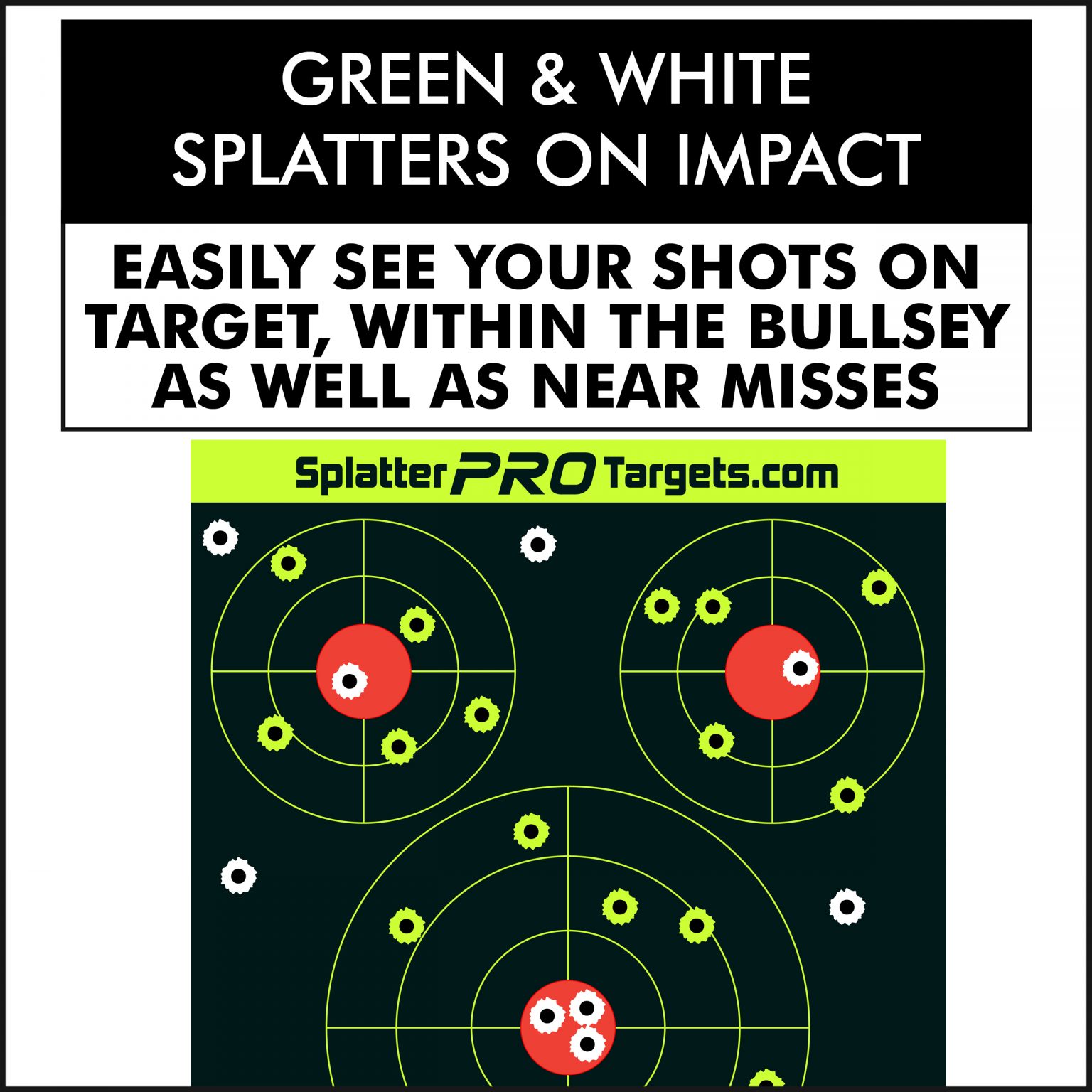 12 x 18 Multi Bullseye Target - Fluorescent Targets - Splatter PRO Targets