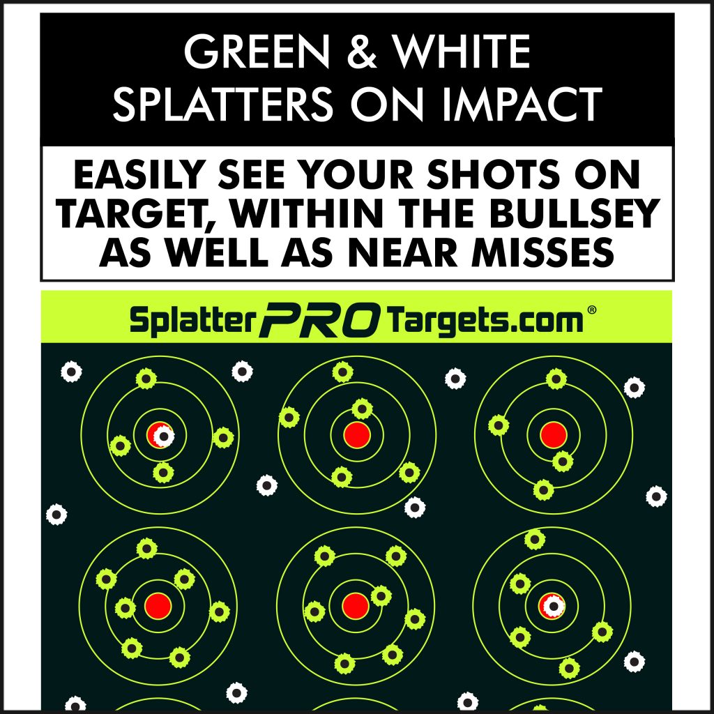 12 x 18 9 Up Bullseye Target - Fluorescent Targets - Splatter PRO Targets