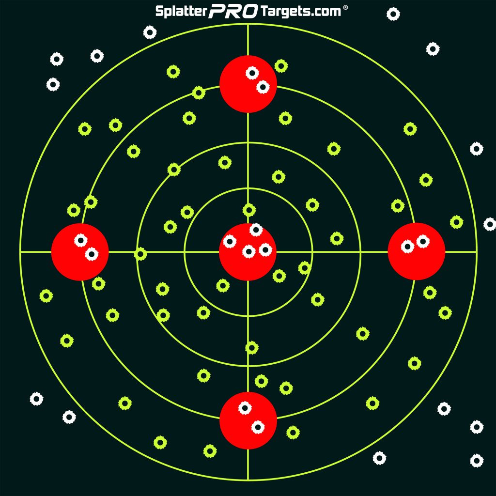 12×12 Bullseye Target - Fluorescent Targets - Splatter PRO Targets