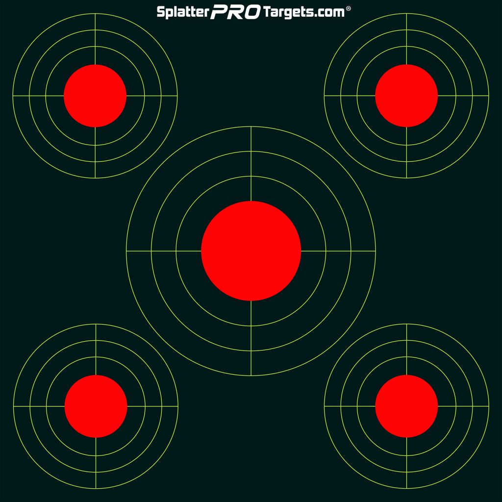 12×12 Multi Bullsey Target - Fluorescent Targets - Splatter PRO Targets