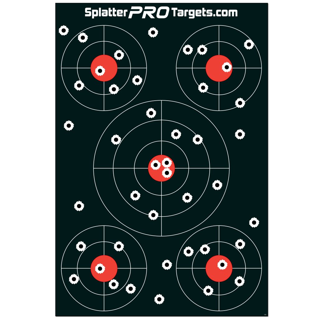 12×18 Multi Bullseye Target - Red and Black Targets - Splatter PRO Targets