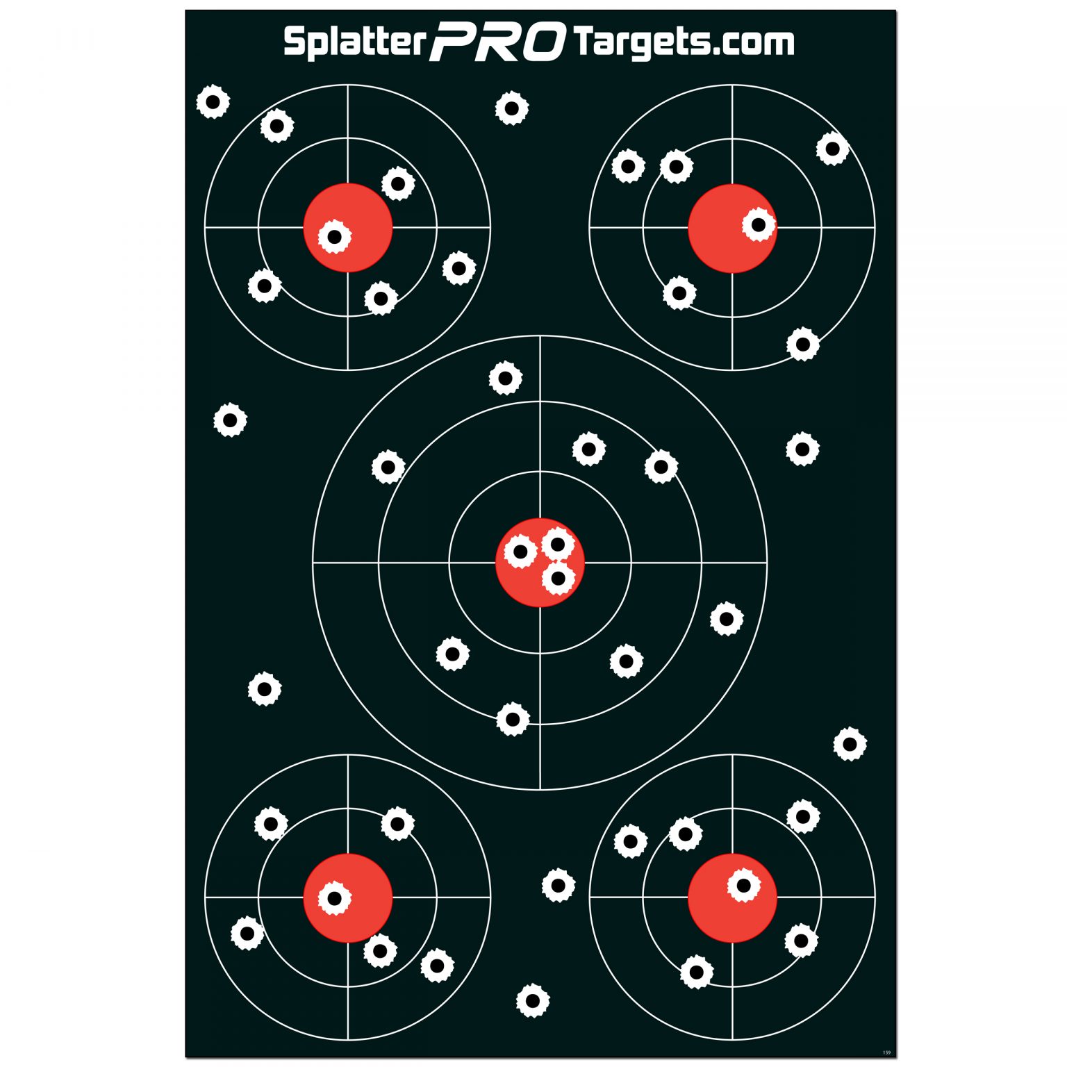 12×18 Multi Bullseye Target - Red and Black Targets - Splatter PRO Targets