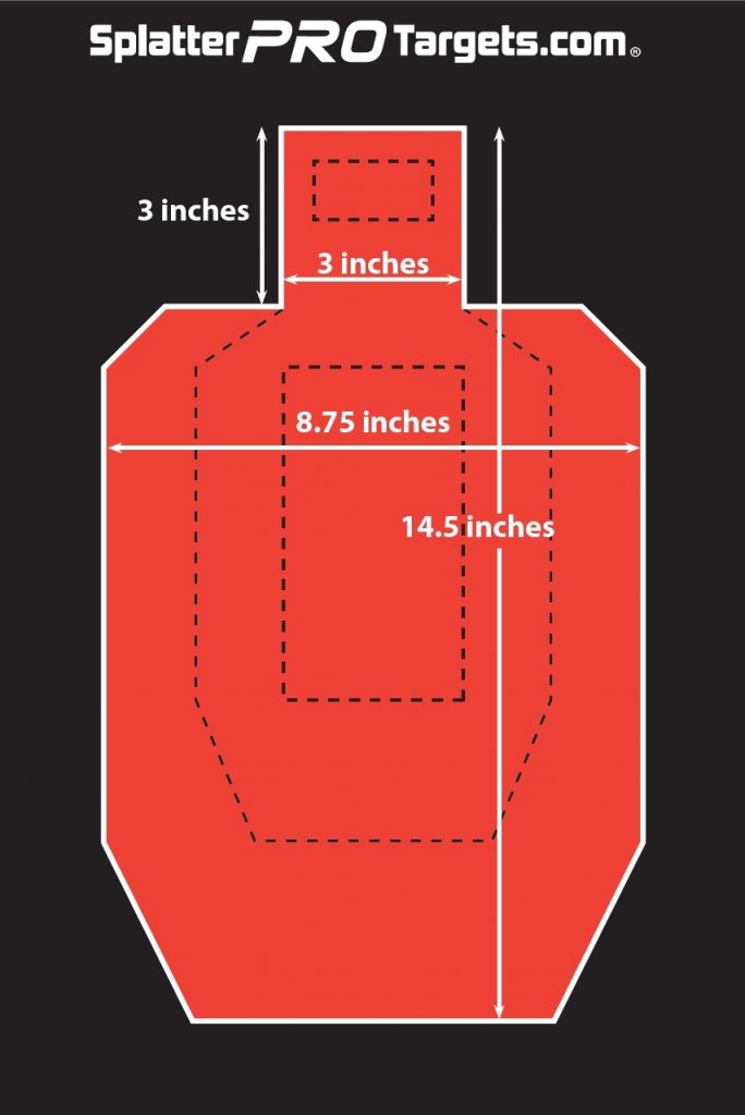 12×18 IPSC Style Target - Red and Black Targets - Splatter PRO Targets