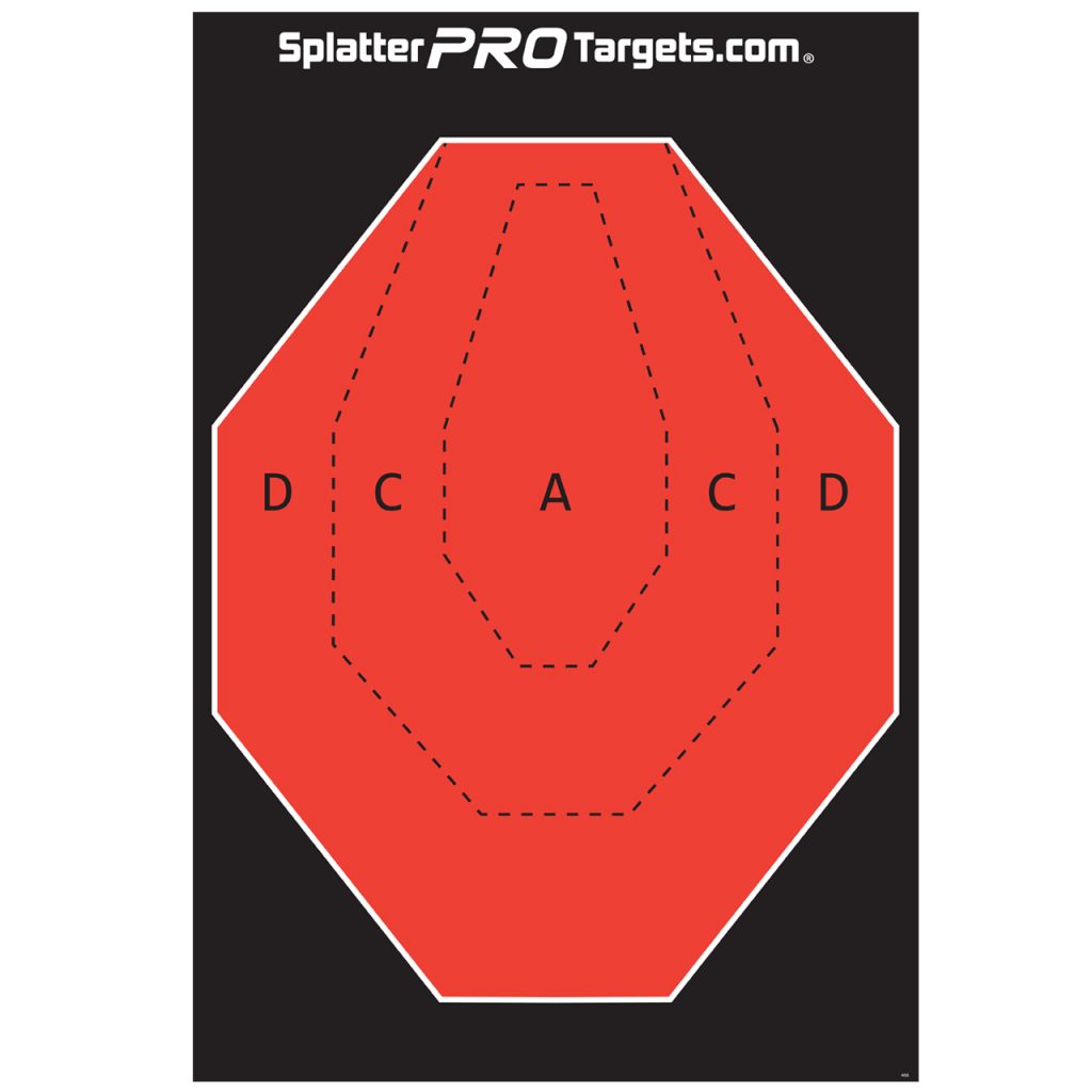 12×18 IPSC Style Target - Red and Black Targets - Splatter PRO Targets