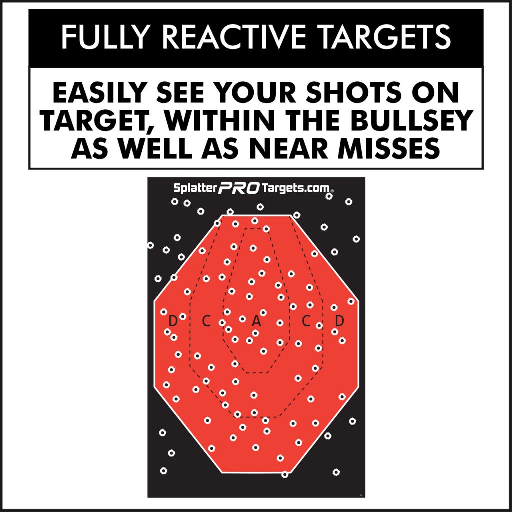 12×18 IPSC Style Target - Red and Black Targets - Splatter PRO Targets