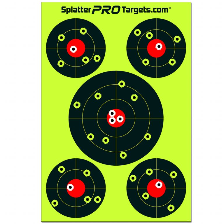 12 x 18 Multi Bullseye Target - Fluorescent Targets - Splatter PRO Targets